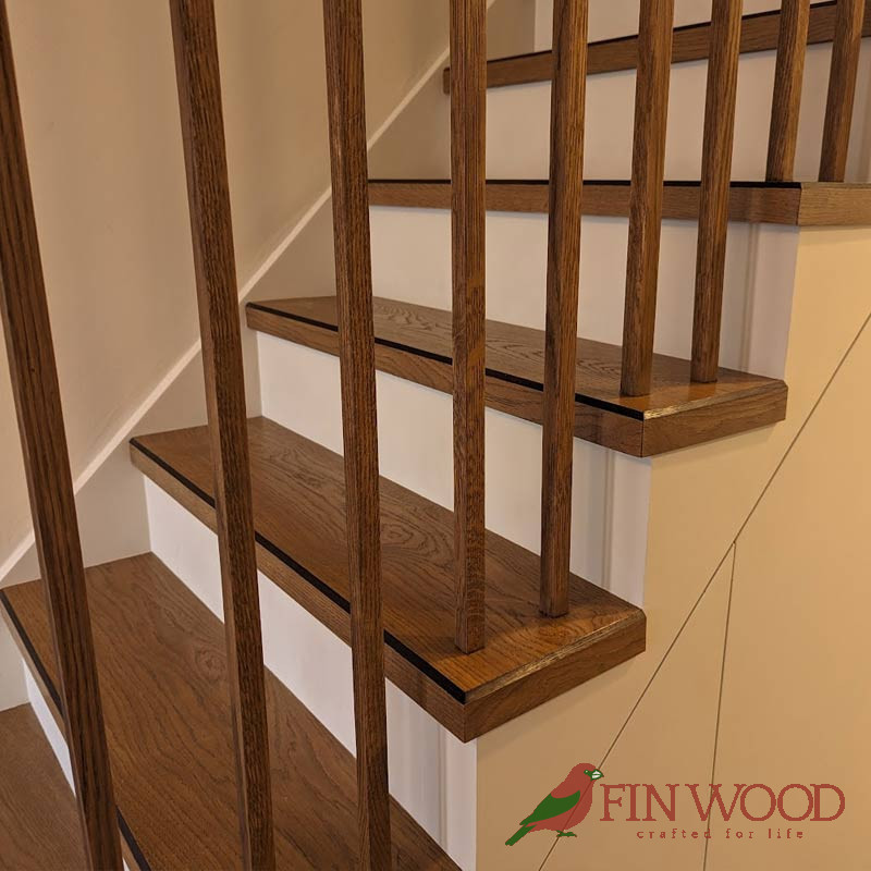 Stair Cladding - Modern look with painted risers #CraftedForLife